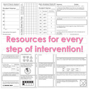 6th Grade Math Intervention Pack Ratios and Proportional Relationships ...