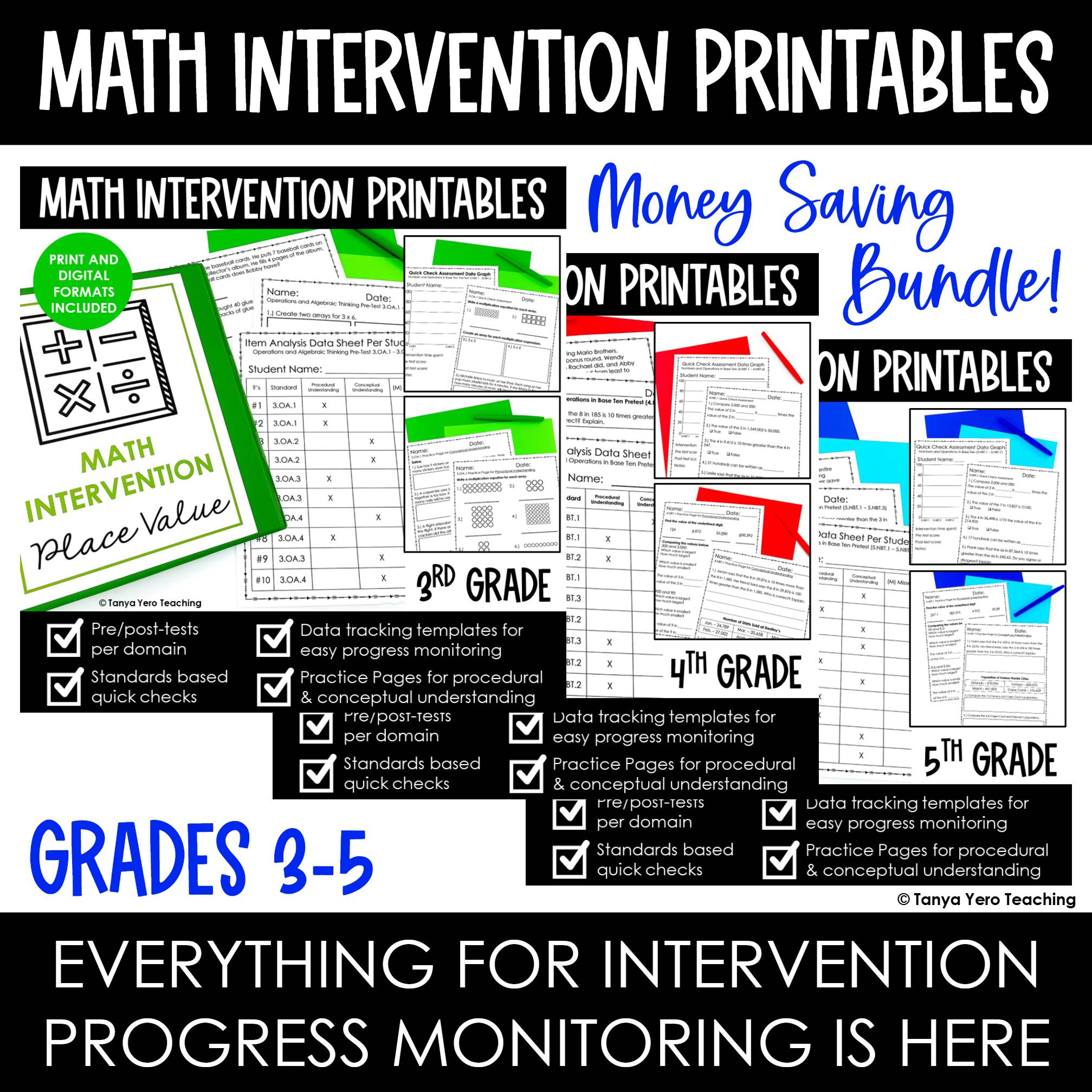 RTI Math Intervention Made Easy: Progress Monitoring Tools for Grades K ...